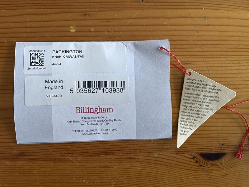 Продава: Billingham Packington фотографска чанта - БАЗАР - PHOTO FORUM